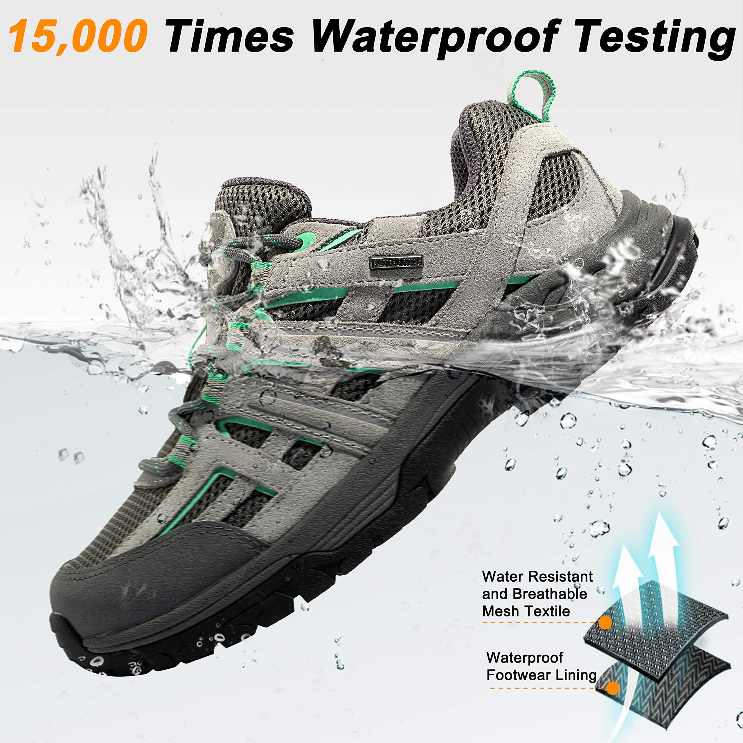 wantdo Women'S Low Cut Hiking Shoes Waterproof Hiking Boots Lightweight Camping Backpacking Shoe 8.5 Garnet Grey