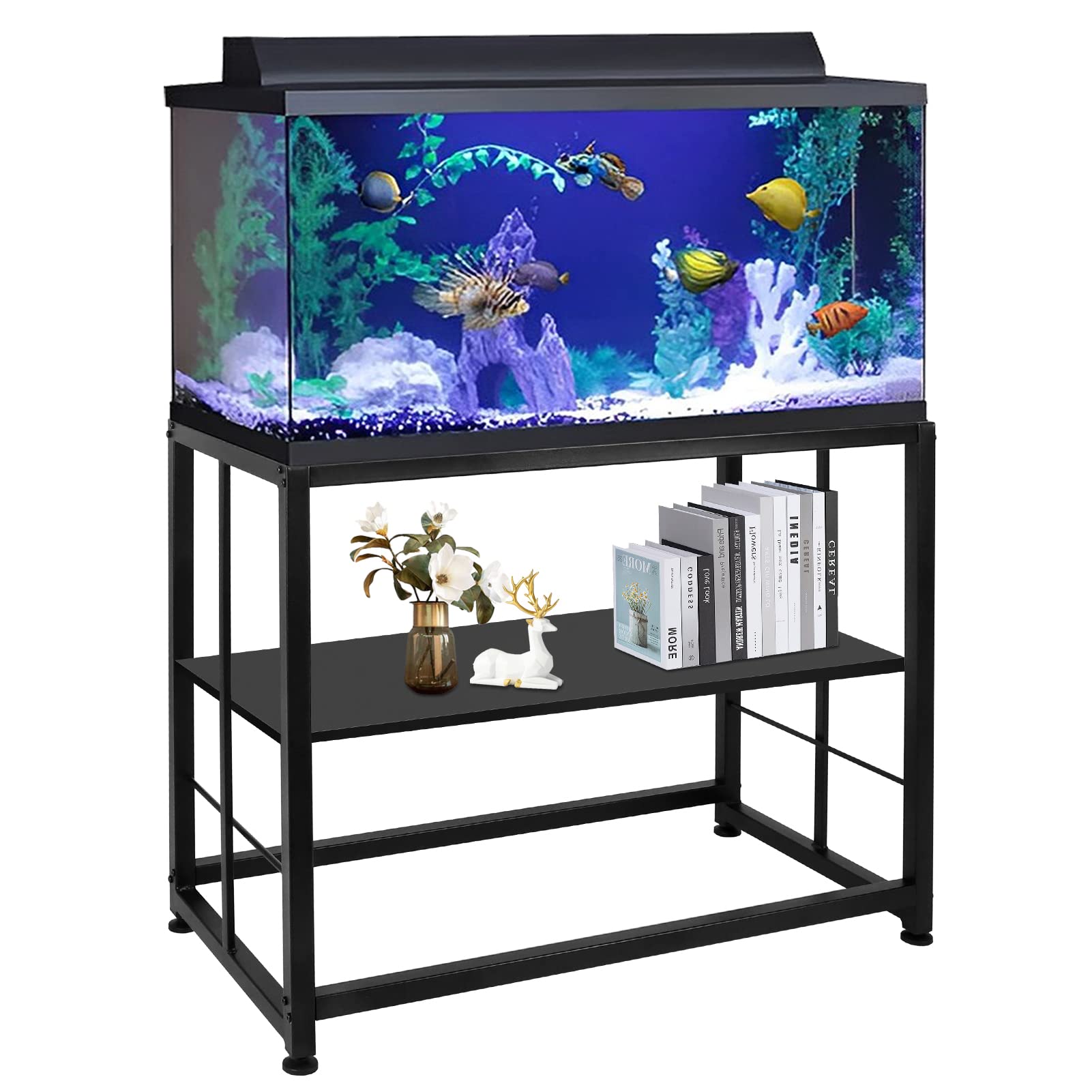 ZOMOFEW Metal Aquarium Stand, 40 Gallon Fish Tank Stand , Double-Layer Detachable Design, Easy To Assemble,Suitable for Home Fish Tank, Landscape Fish Tank And Oceanarium（Tank not included）