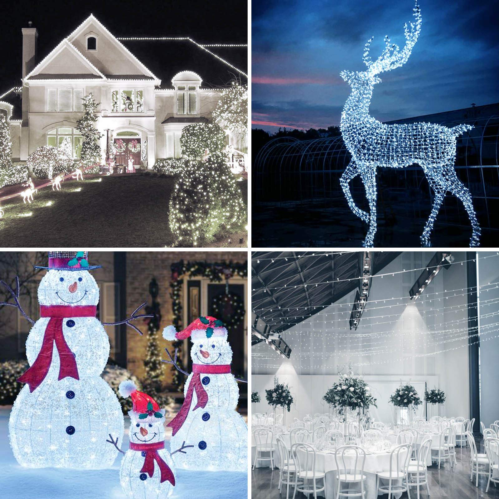 SANJICHAWhite Extra-Long 66FT String Lights Outdoor/Indoor, 200 LED Upgraded Super Bright Christmas Lights, Waterproof 8 Modes Fairy Lights for Garden Patio Party Wedding (Cool White)