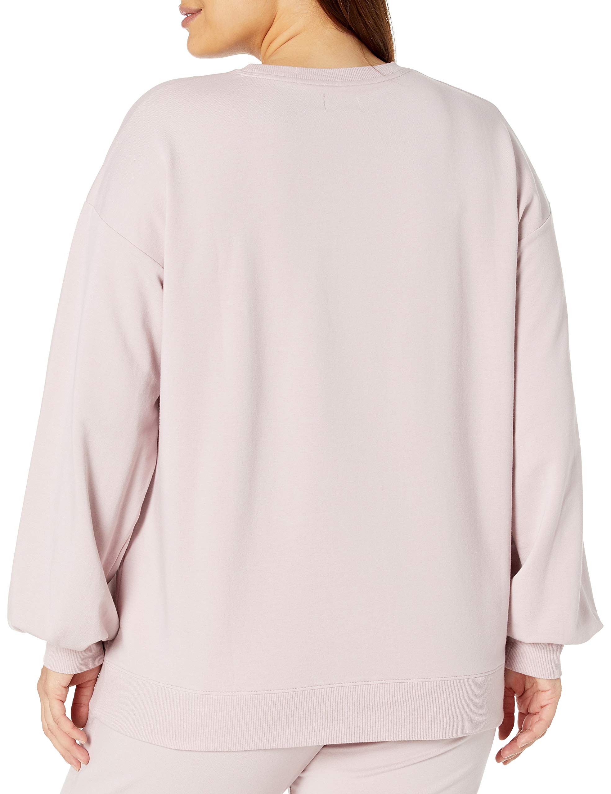 The Drop Women's Kiko Oversized Crew Neck Sweatshirt, Ice Pink, L