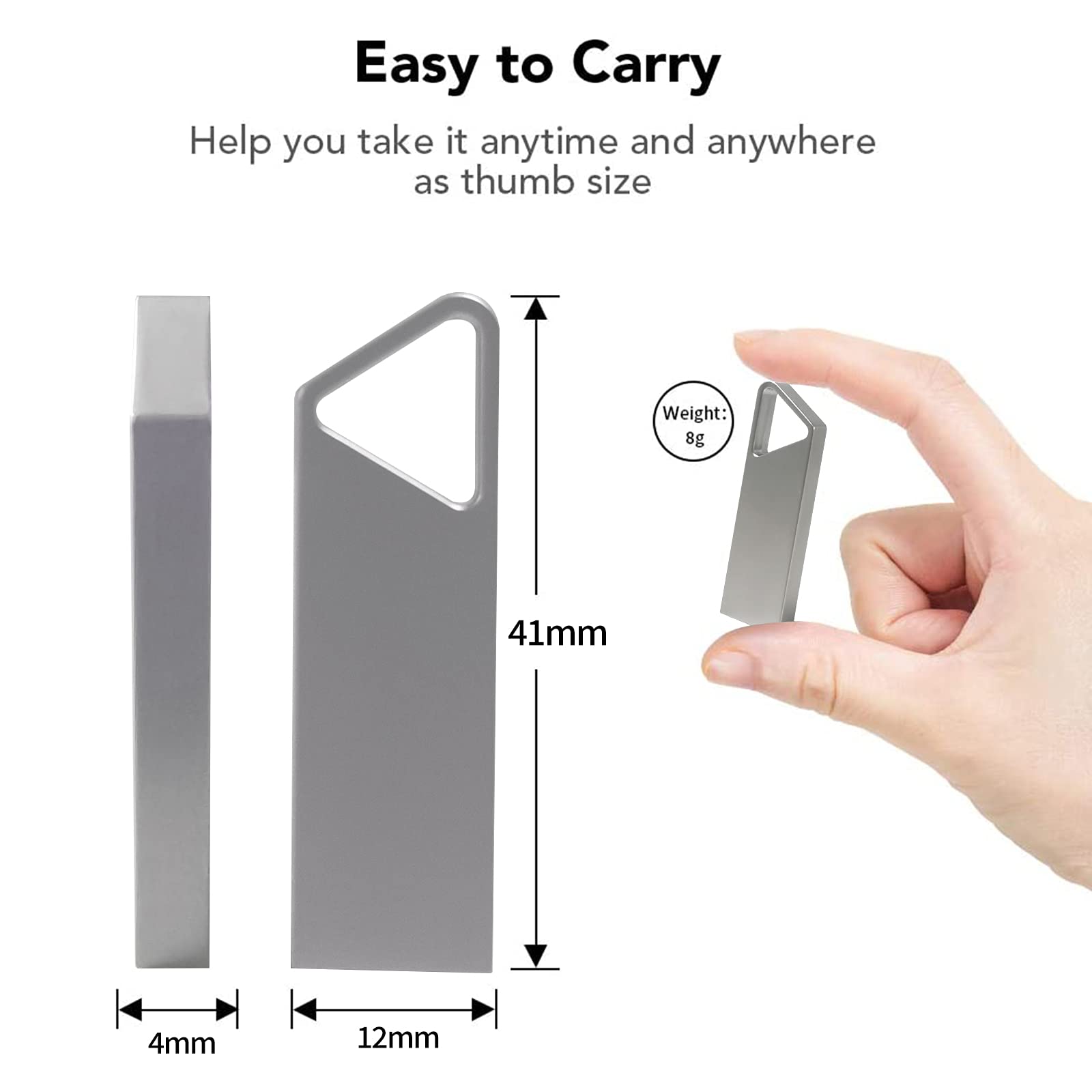 USB Flash Drive 256GB USB 2.0 Thumb Drive Jump Drive Metal Memory Stick Flash Memory Stick 256GB with Rotated Design, Ultra High Speed Thumb Drive 【Silver】