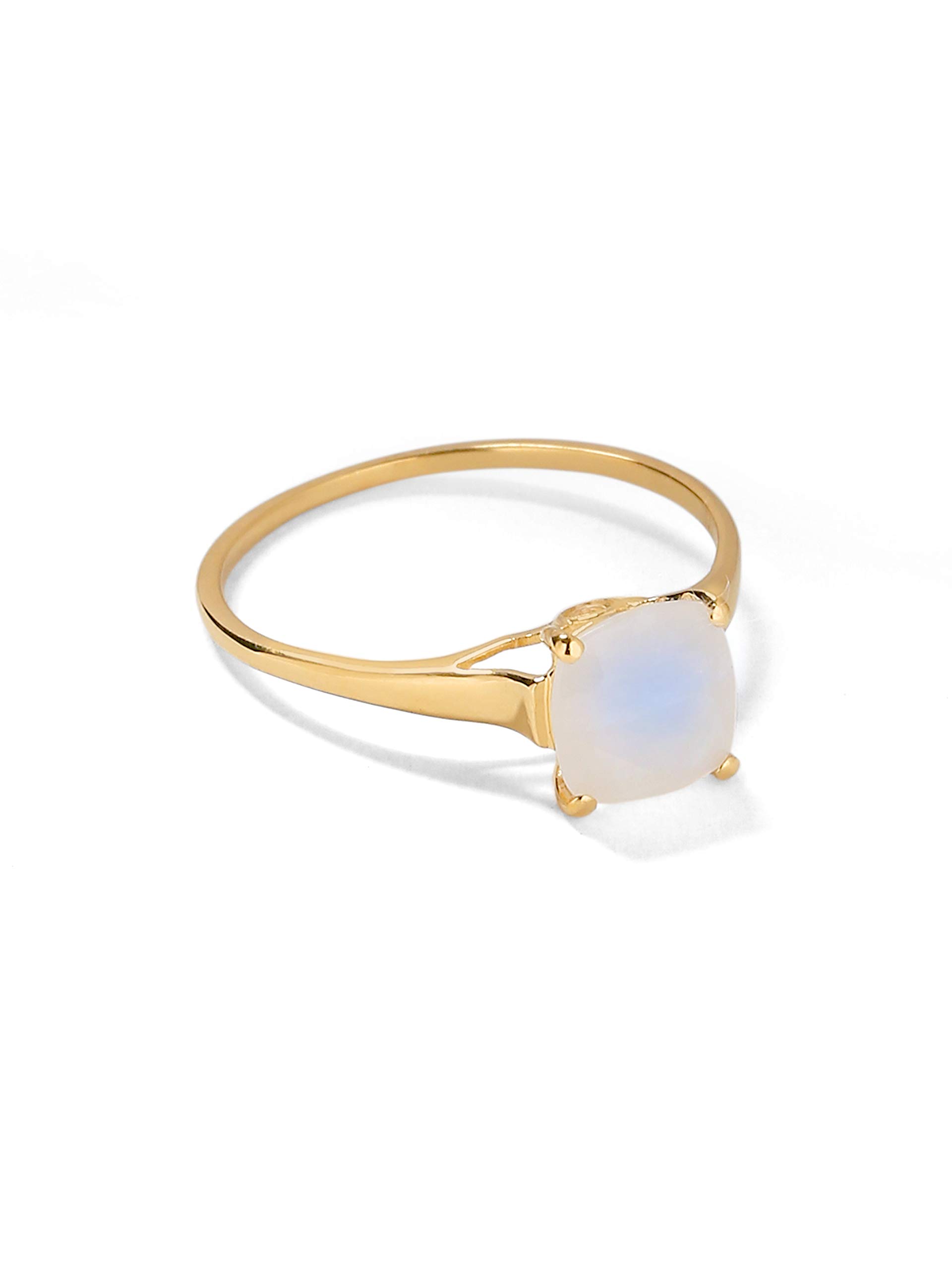 YoTreasure 1.88 Cts Rainbow Moonstone Solid 10k Yellow Gold Ring Jewelry
