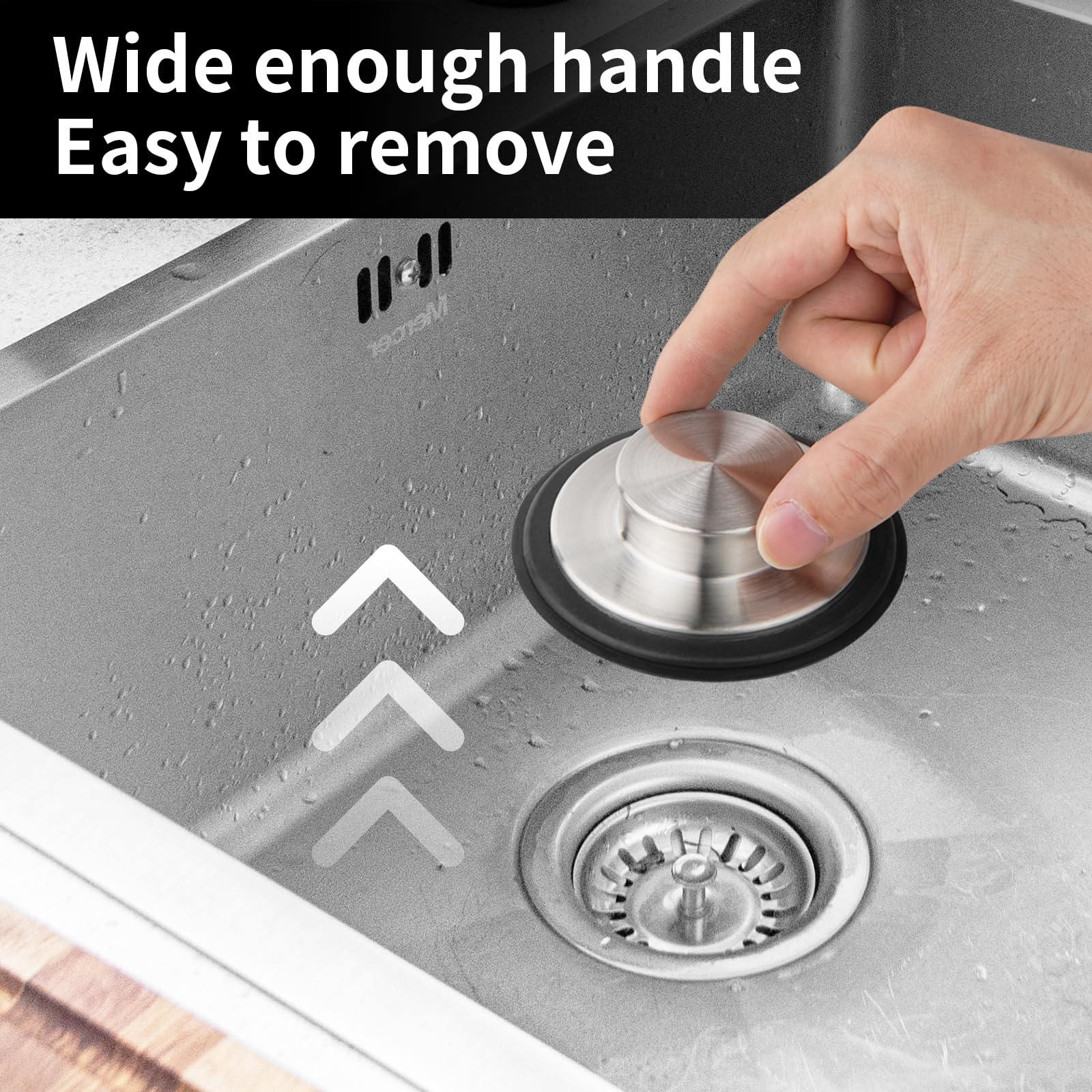 Tifanso Kitchen Sink Drain Stopper - 2PCS Garbage Disposal Stopper 3.34 Inch Sink Drain Plug, Stainless Steel Kitchen Sink Drain Cover Fits Standard Kitchen Drain Size of 3-1/2 Inch