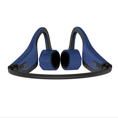 SWMIUSK Waterproof Sweatproof Open-Ear Wireless Bluetooth Bone Conduction Headphones HiFi Stereo with 16GB Independently MP3 Player Support Lossless Music for Gym Running Riding Even Swimming (Blue)