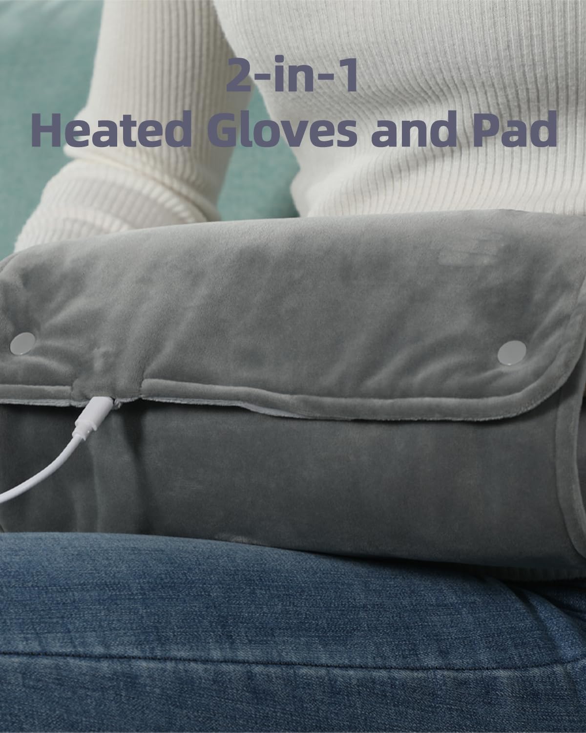 USB Heating Pad for Back,Neck,Shoulder,Abdomen,Knee and Leg Pain Relief,3 Heat Settings and Auto-Off, Machine Washable, Gifts for Women Men Mom Dad,12" x 24"