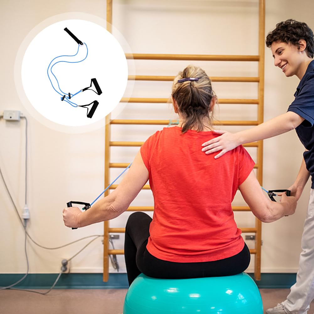Xiaokeis Shoulder Pulley, Multi-Use Pulleys for Shoulder Rehab Over Door, Arm Rehabilitation Assisting Exercise Equipment with Storage Bag, Exercise Pulley for Physical Therapys(Blue+Black)
