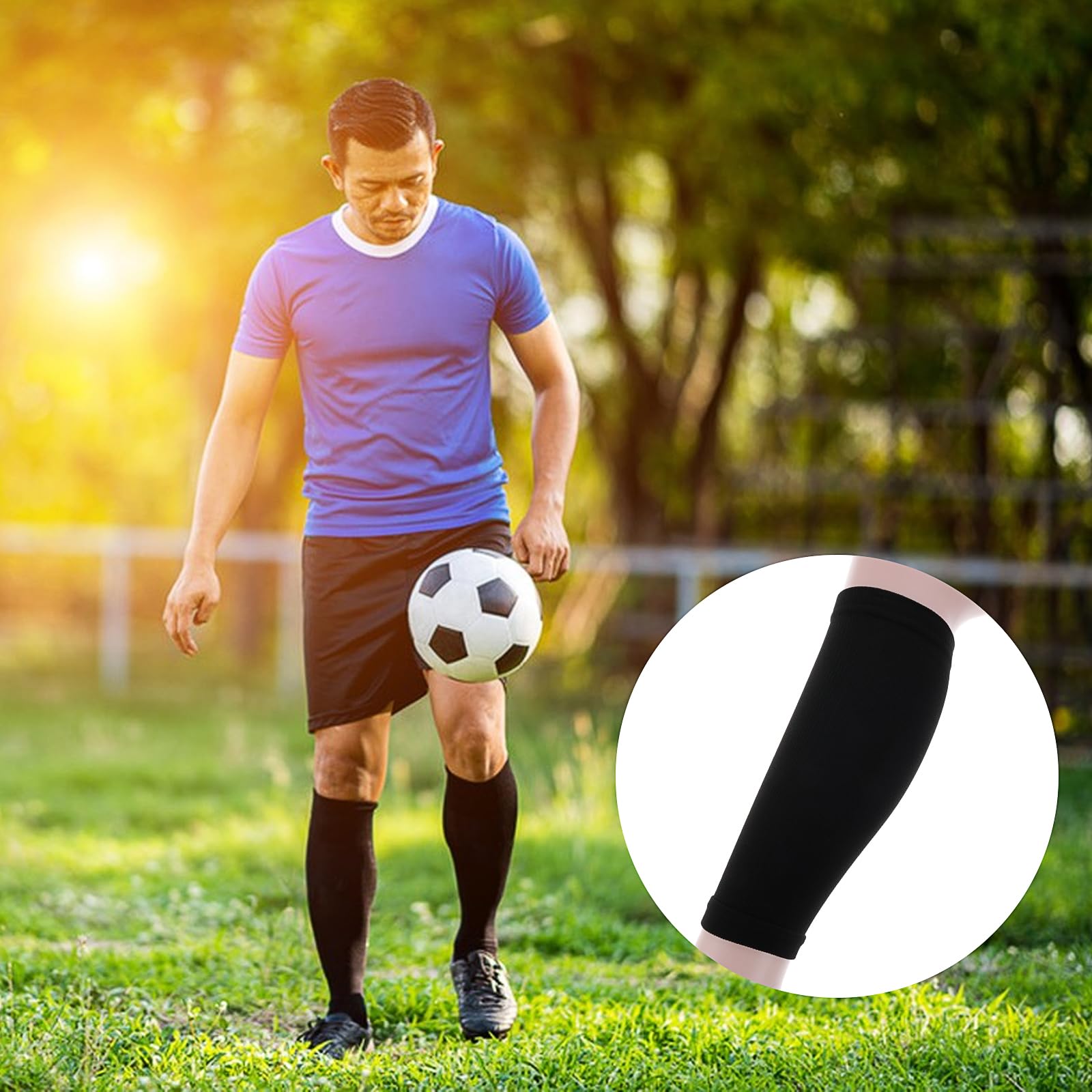 WLLHYF 2 Pair Calf Compression Sleeve Running Leg Compression Sock Calf and Shin Support Footless Compression Socks Relieve Calf Pain for Men Women Youth Running Cycling Walking