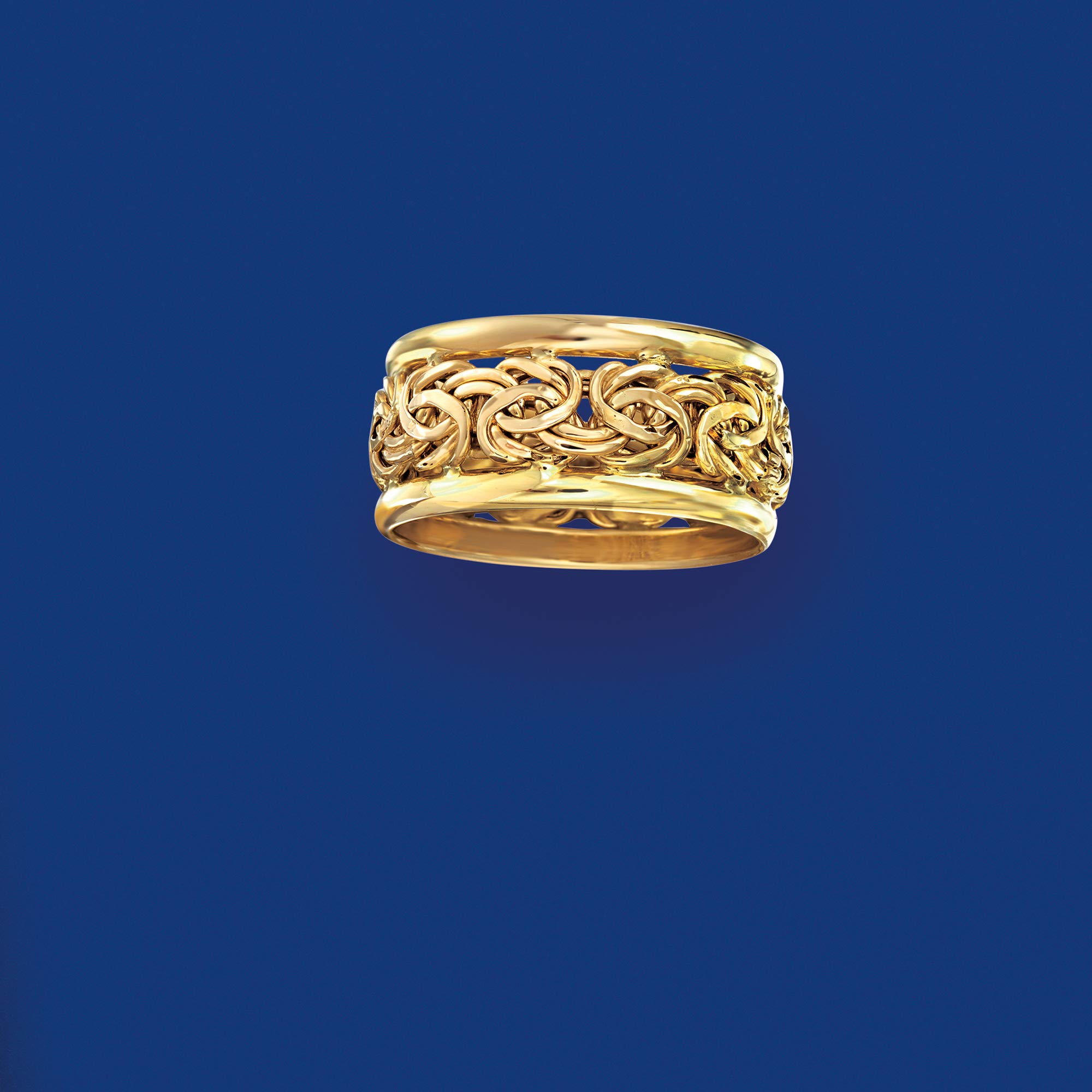 Ross-Simons 14kt Yellow Gold Bordered Byzantine Ring. Size 6