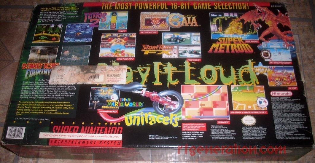 Super Nintendo SNES System - Video Game Console - Donkey Kong Bundle