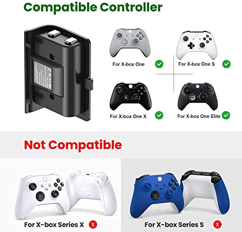 YCCSKY Rechargeable Battery Pack for Xbox Series X|S and Xbox One, 2 Pack 1200mAH Xbox Battery Pack for Xbox Series X/Xbox Series S/Xbox One/S/X/Elite(2 Batteries Only)