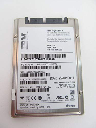 The Nekid Cow 43W7734 Genuine 43W7734 50GB SSD SATA 15Gb Non Hot Swap Solid State Drive