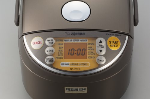 Zojirushi NP-NVC10 Induction Heating Pressure Cooker and Warmer, 5.5 Cup, Stainless Brown, Made in Japan