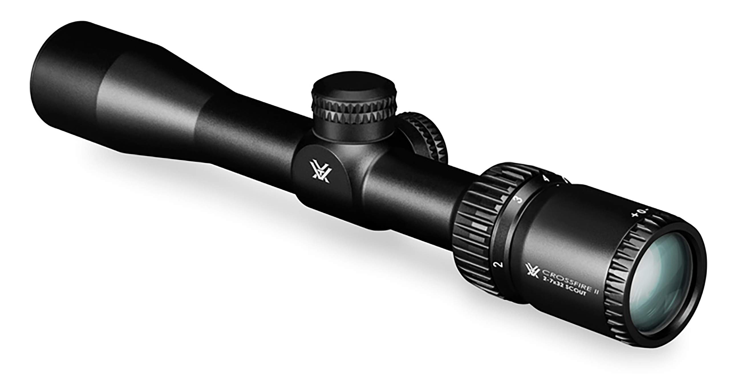 Vortex Optics Crossfire II 2-7x32 Scout, Second Focal Plane, 1-inch Tube Riflescope - V-Plex Reticle