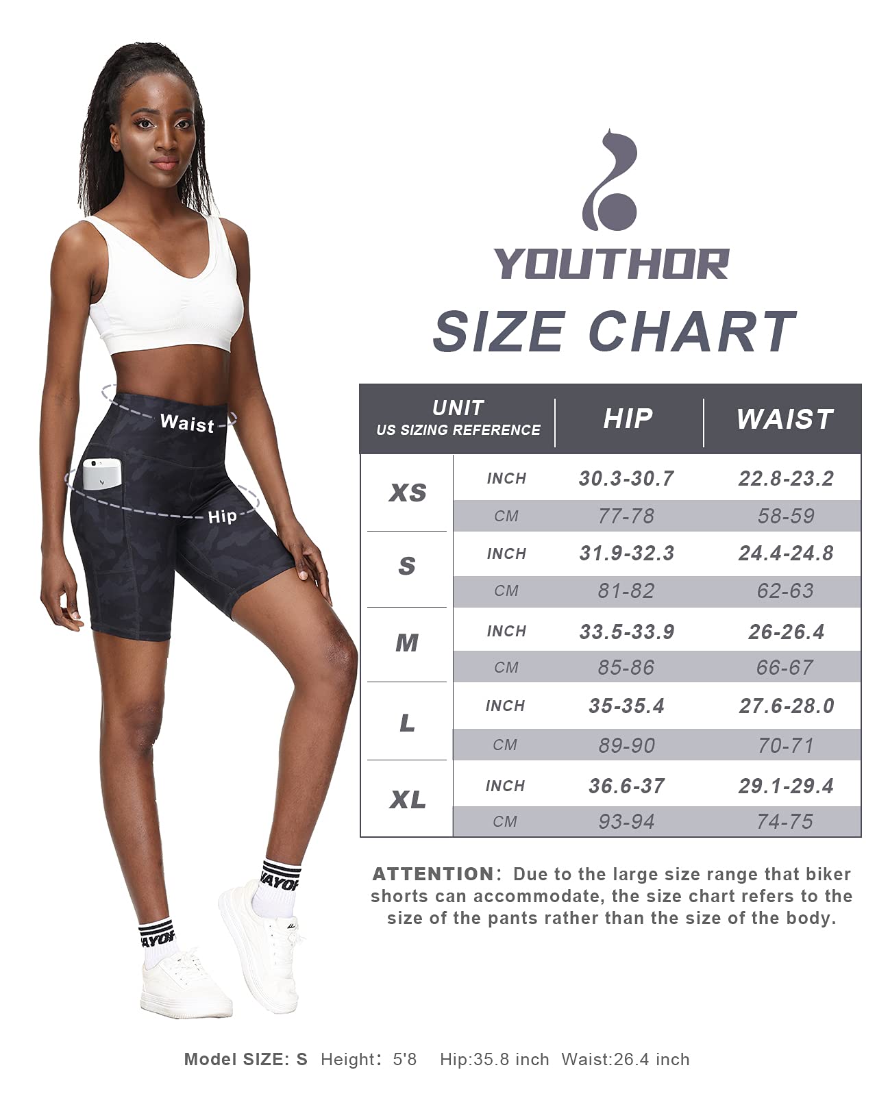 Youthor Workout Biker Shorts Women - 8" Womens Athletic High Waisted Yoga Shorts