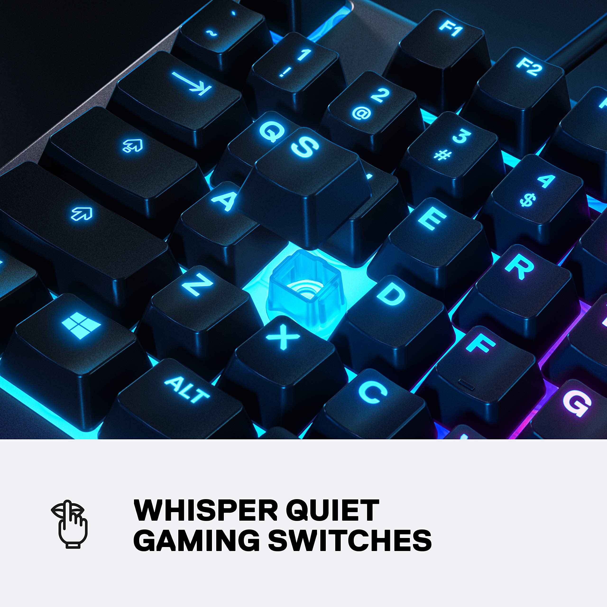 SteelSeries Apex 3 RGB Gaming Keyboard β 10-Zone RGB Illumination β IP32 Water Resistant β Premium Magnetic Wrist Rest (Whisper Quiet Gaming Switch) (Renewed)