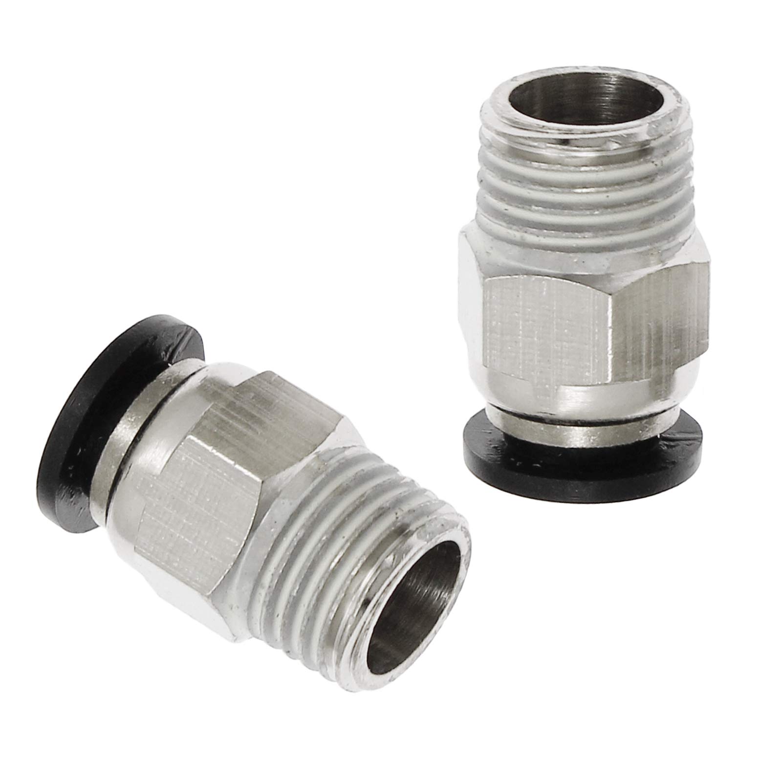 TOUHIA Pneumatic Male Straight Push to Connect Fitting 6mm Tube OD x 1/4" NPT Thread - Pack of 10