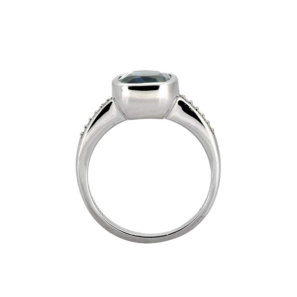 YoTreasure 2.90 ct. t.w. London Blue Topaz Solid 925 Sterling Silver Engagement Ring