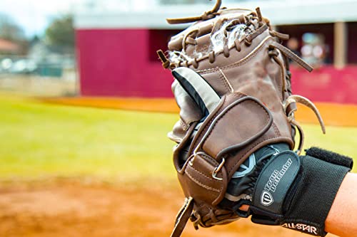 Team Defender Catcher's Thumb -Guard Protective Glove Gray| Black- Medium