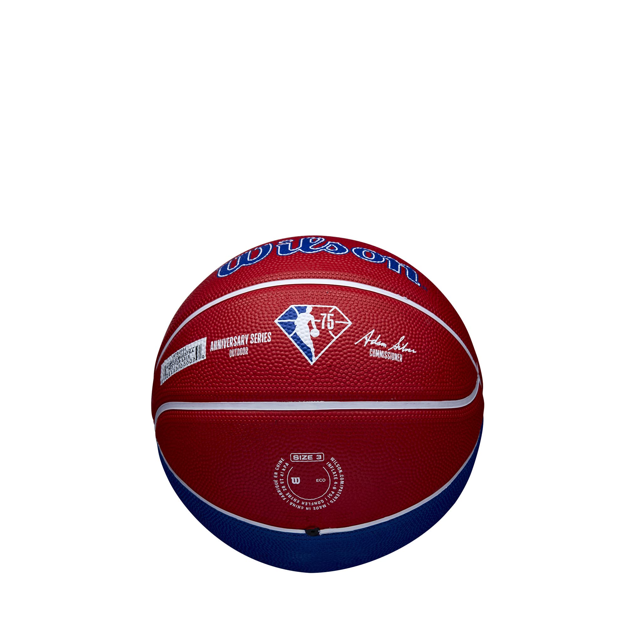 WILSON NBA 75th Outdoor Basketball - Blue/Red, Mini