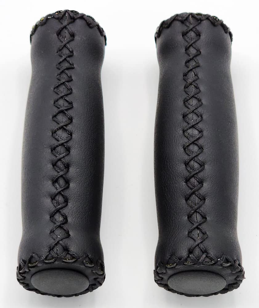 Velo Vinyl Leather Grips - Black, for 7/8" handle bars of beach cruiser bikes