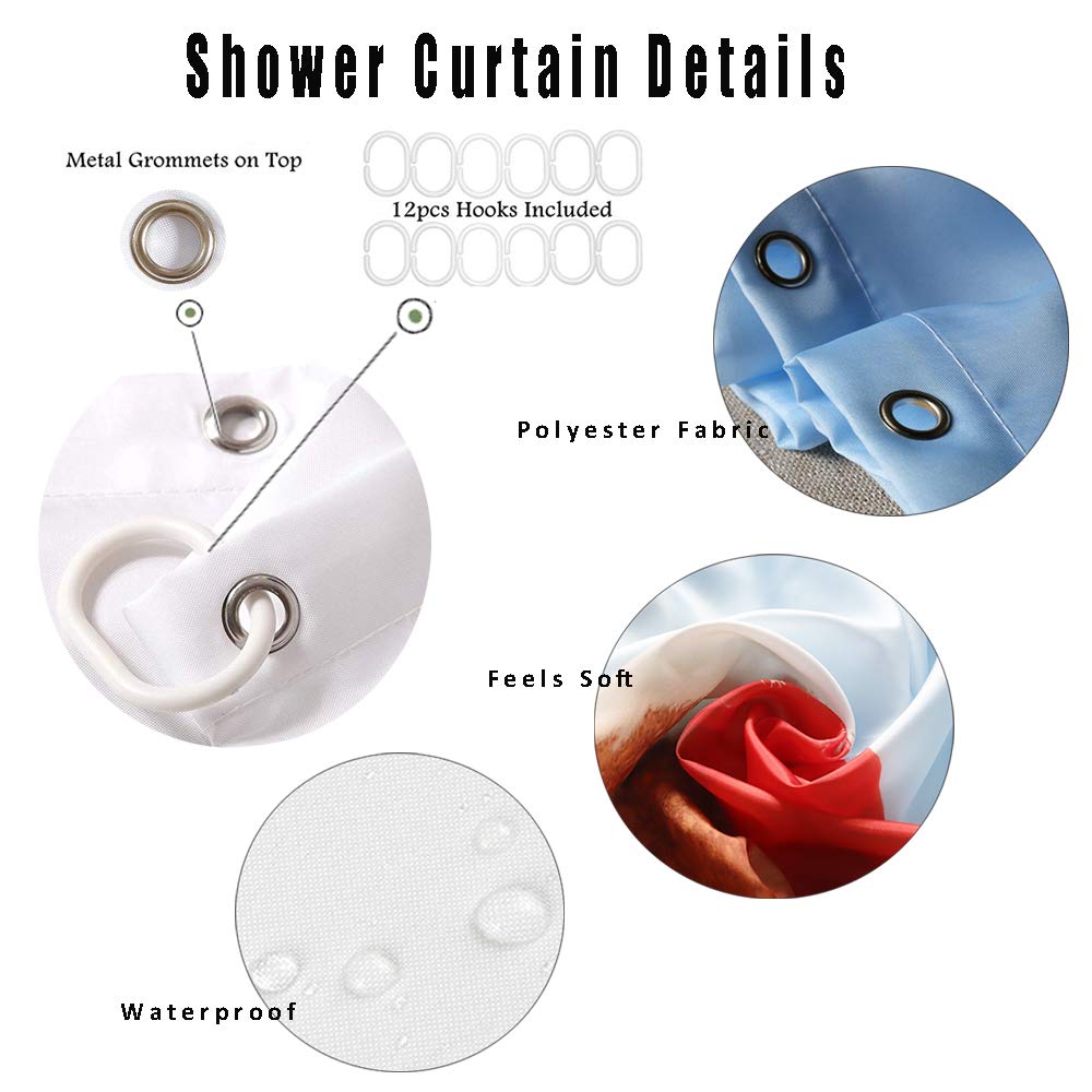VividHome Animal Dinosaur Fabric Shower Curtain Dinosaur Silhouette Waterproof Polyester Fabric Bathroom Set with Hooks Animal Home Decor 72x72IN
