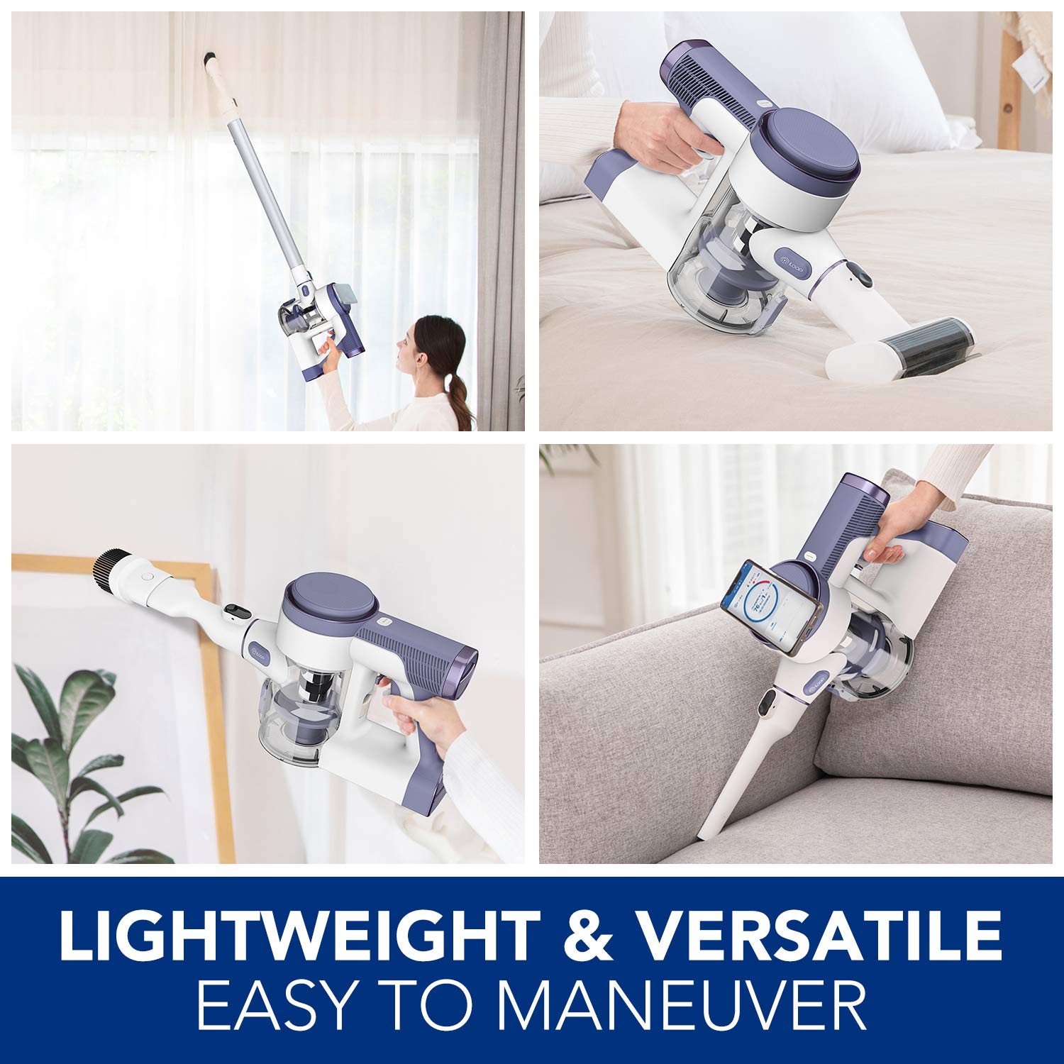 Tineco Pure ONE S12 V Smart Cordless Stick Vacuum, Powerful Suction & Long Runtime, Lightweight Multi-Surface & Pet Hair Cleaning, with Alexa Voice Support