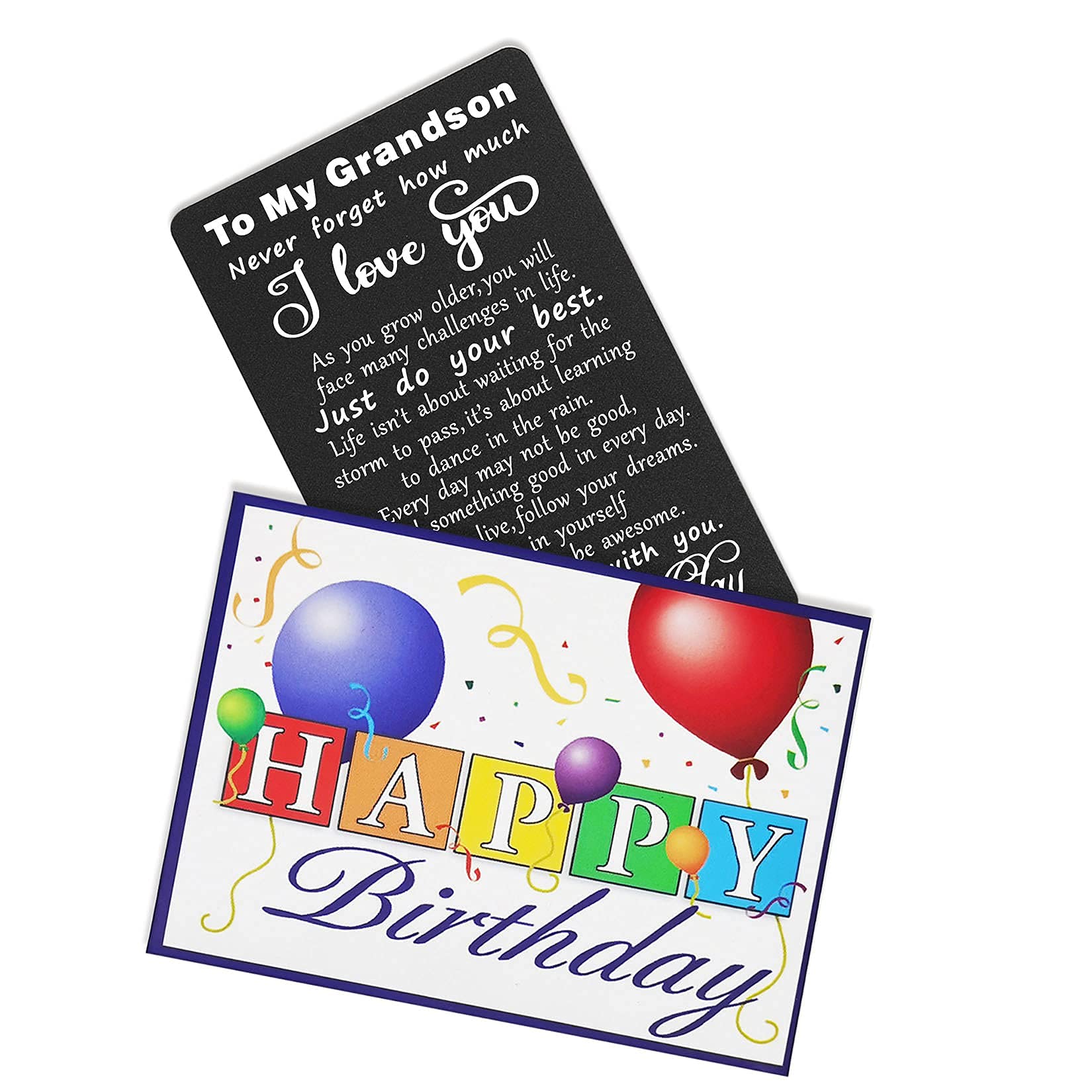 TANWIH Grandson Birthday Cards, Happy Birthday Grandson, Inspirational Gift for Granson Birthday