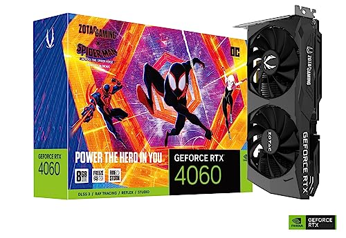 Zotac Gaming GeForce RTX 4060 8GB OC Spider-Man: Across The Spider-Verse Inspired Graphics Card Bundle, ZT-D40600P-10SMP
