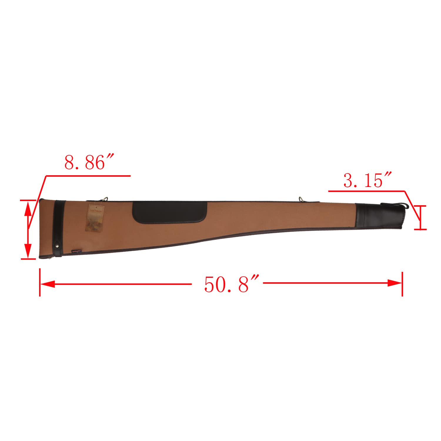 TOURBON Rifle Gun Case Soft Faux Fleece Padded 50" Shotgun Bag Slip - Canvas and Leather