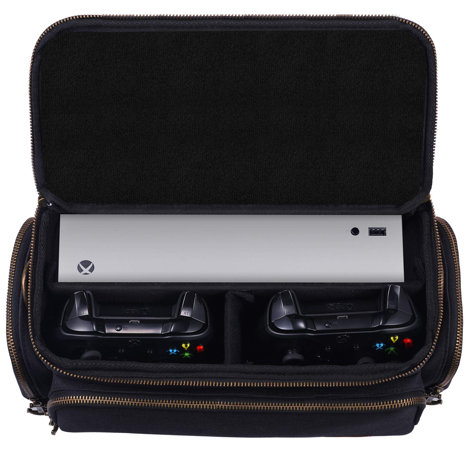 Zadii Protective Carrying Case Compatible with Xbox Series S, Travel Bag Holds Series S Console, 2 Controllers, Portable Hard Disk, Cables and Other Accessories