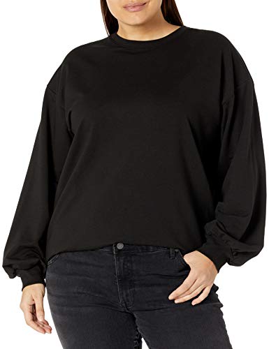 The Drop Women's Kiko Oversized Crew Neck Sweatshirt, Black, M