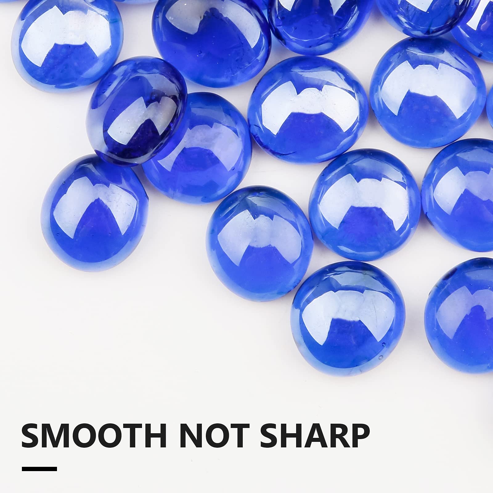 Utheer Fire Glass Beads for Fire Pit, 1/2 Inch Fire Pit Glass Rocks for Propane Fire Pit, Firepit Glass for Indoors and Outdoors, 10 Pounds Caribbean Blue Fire Glass Rocks