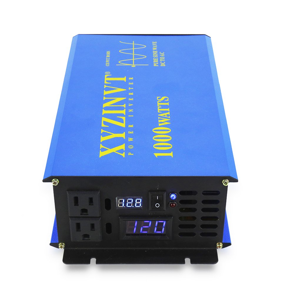 XYZ INVT 1000 watt Pure Sine Wave Power Inverter dc 12v to ac 120v with LED Display and Wireless Remote Controller (1000w 12v RC)
