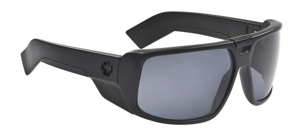 Spy Optic Touring Wrap Sunglasses, Soft Matte Black/Happy Gray/Green Polar, 64 mm