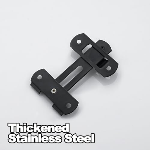 XQDWX Barrel Bolt Door Lock, thickened Stainless Steel Door Lock, Sliding door latch, Black, With Black Screws, 4 Inch, 914BB-BL