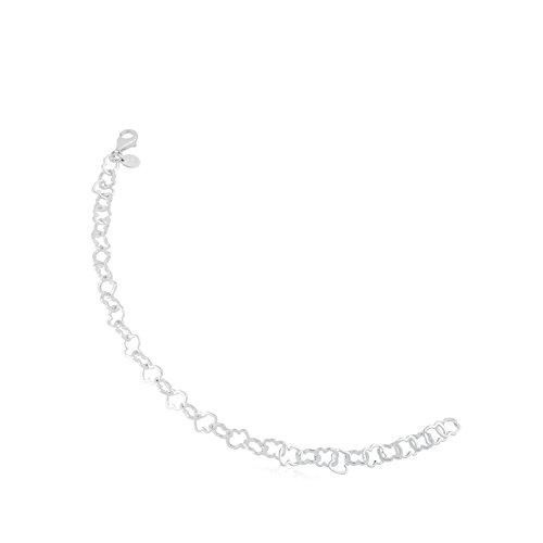 TOUS Sterling Silver Bracelet for Women with Bear Motif. Length: 19cm, Size: 8mm. Carrusel Collection