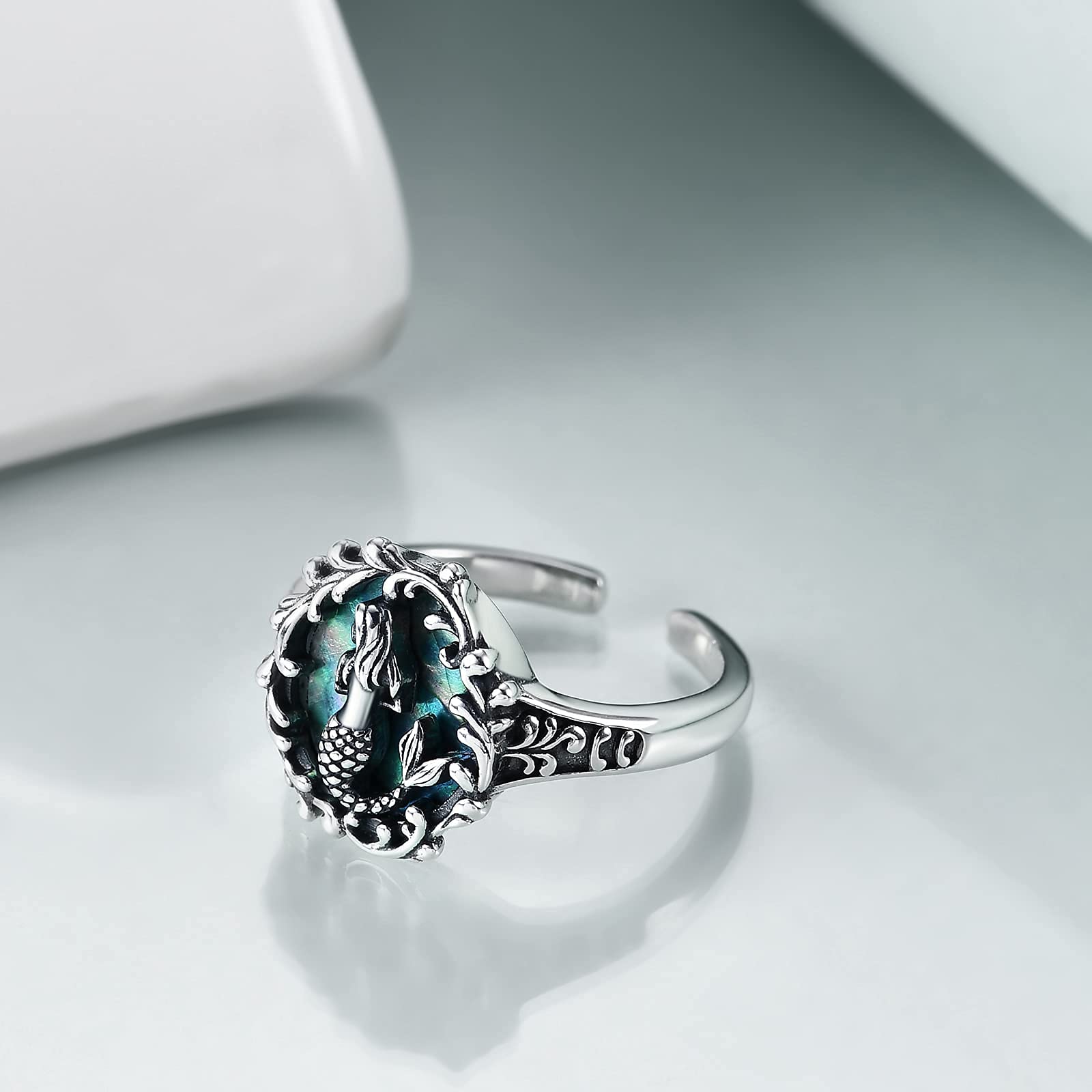 YFN Sterling Silver Simple Mountain Ring Thin Band Adjustable Cute Rings Jewelry Gift for Nature Lovers