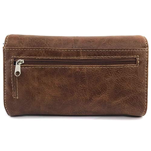 Zelris Western Cross Daisy Flower Women Conceal Carry Tote Handbag Purse Set (Maple Brown)