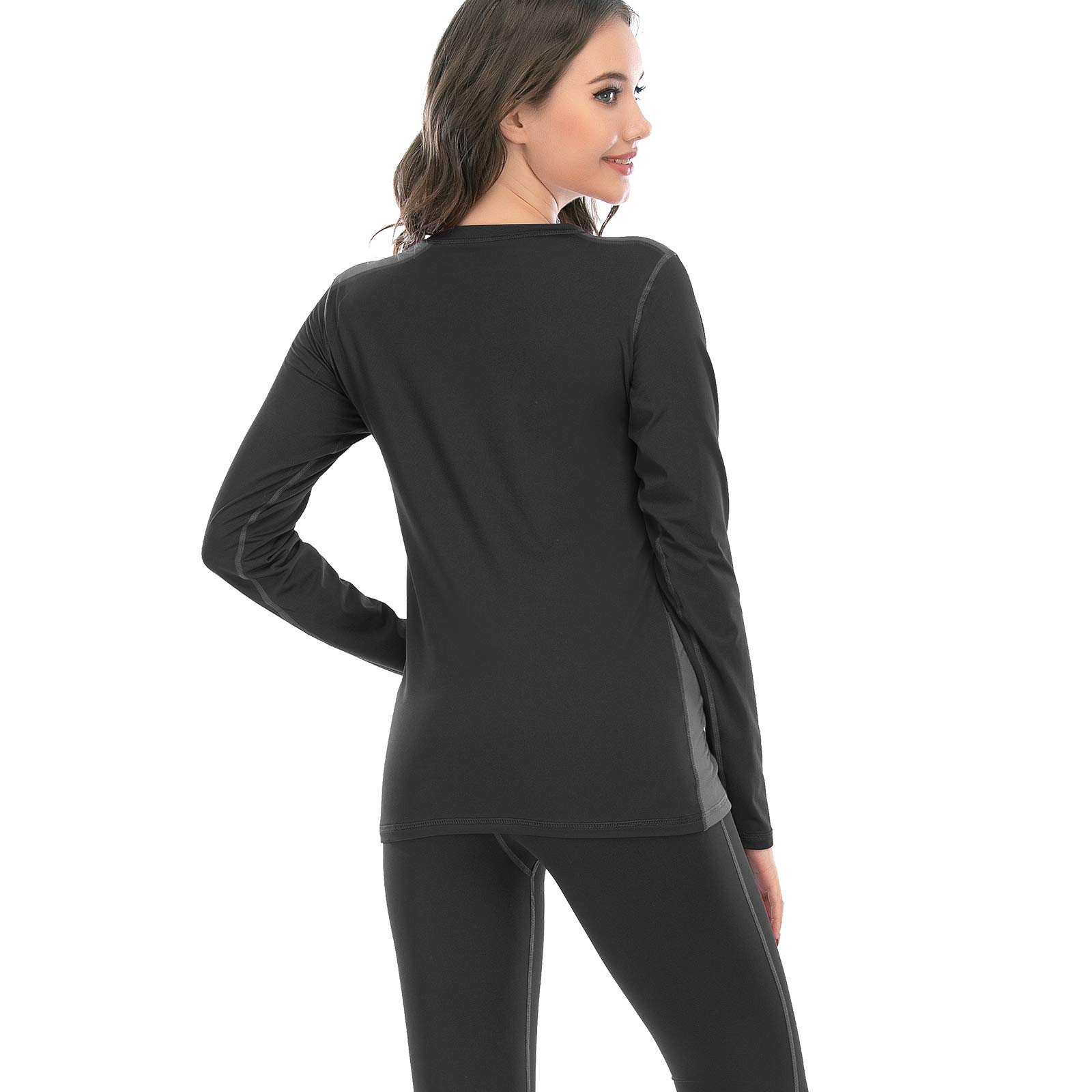 Women's Winter Underwear Set, Sport Thermal Long Johns Base Layer, Outdoor Compression Gear Top & Bottom for Skiing Running (Grey, XX-Large)