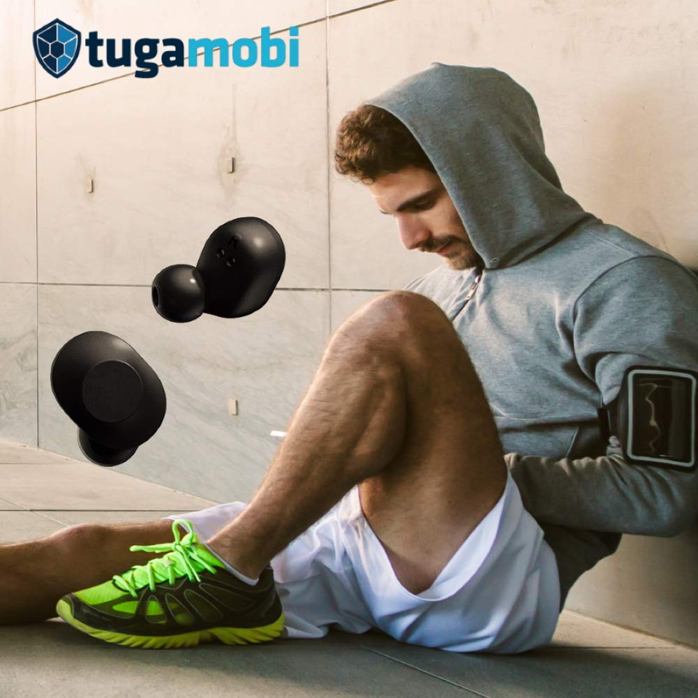 tugamobi SA01 Bluetooth 5.0 True Wireless Stereo Earbuds with 130 Hours of Standby Time Water-Resistant Easy Pairing High Talk Quality Music Playback Light Weight Portable
