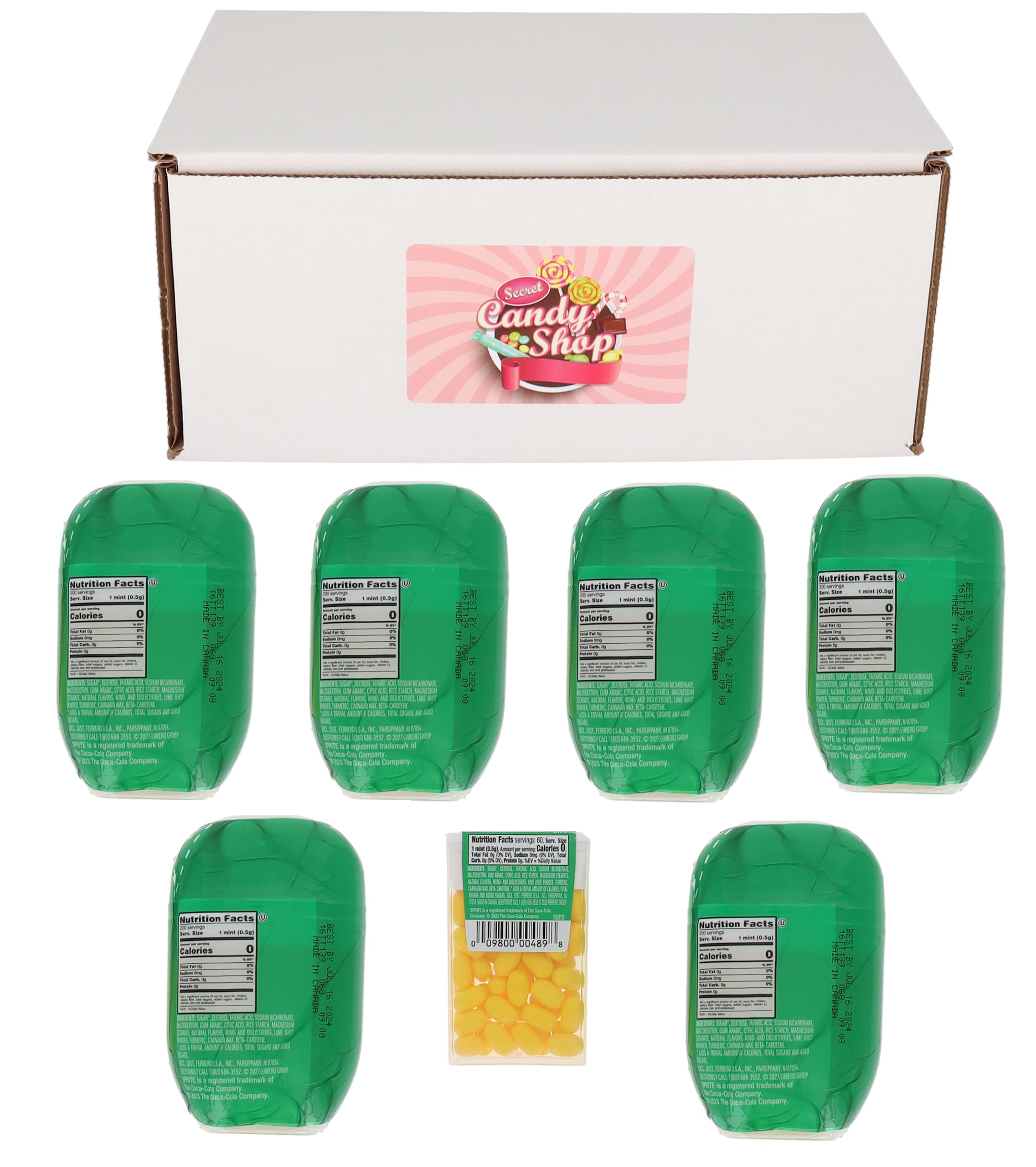 SECRET CANDY SHOP Tic Tac Mints Sprite Flavor Limited Edition 3.4oz (Pack of 6) + Free 1oz Pack