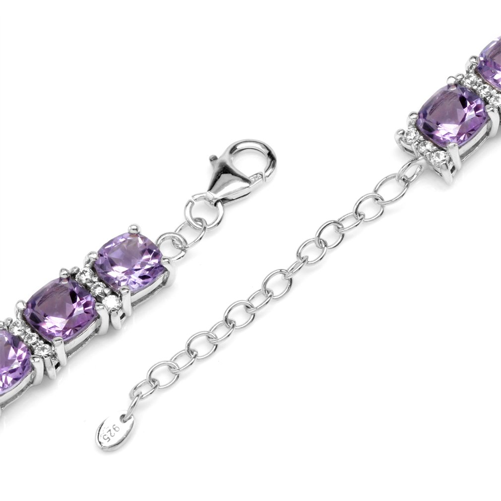 Silvershake 26.08ct. Natural Cushion Shape Peridot White Gold Plated 925 Sterling Silver 6.5 to 8 Inch Adjustable Bracelet