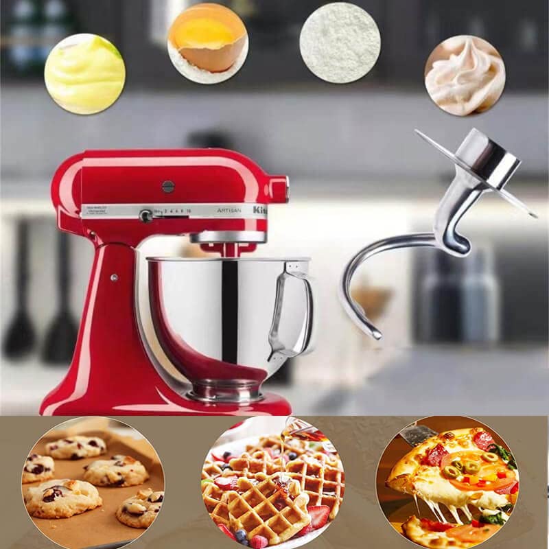 Spiral Dough Hook Stainless Steel Dough Hook Mixer Dough Bread Hook for Kitchenaid mixer 4.5-5 Quart Tilt-Head Stand Mixer Dishwasher Safe