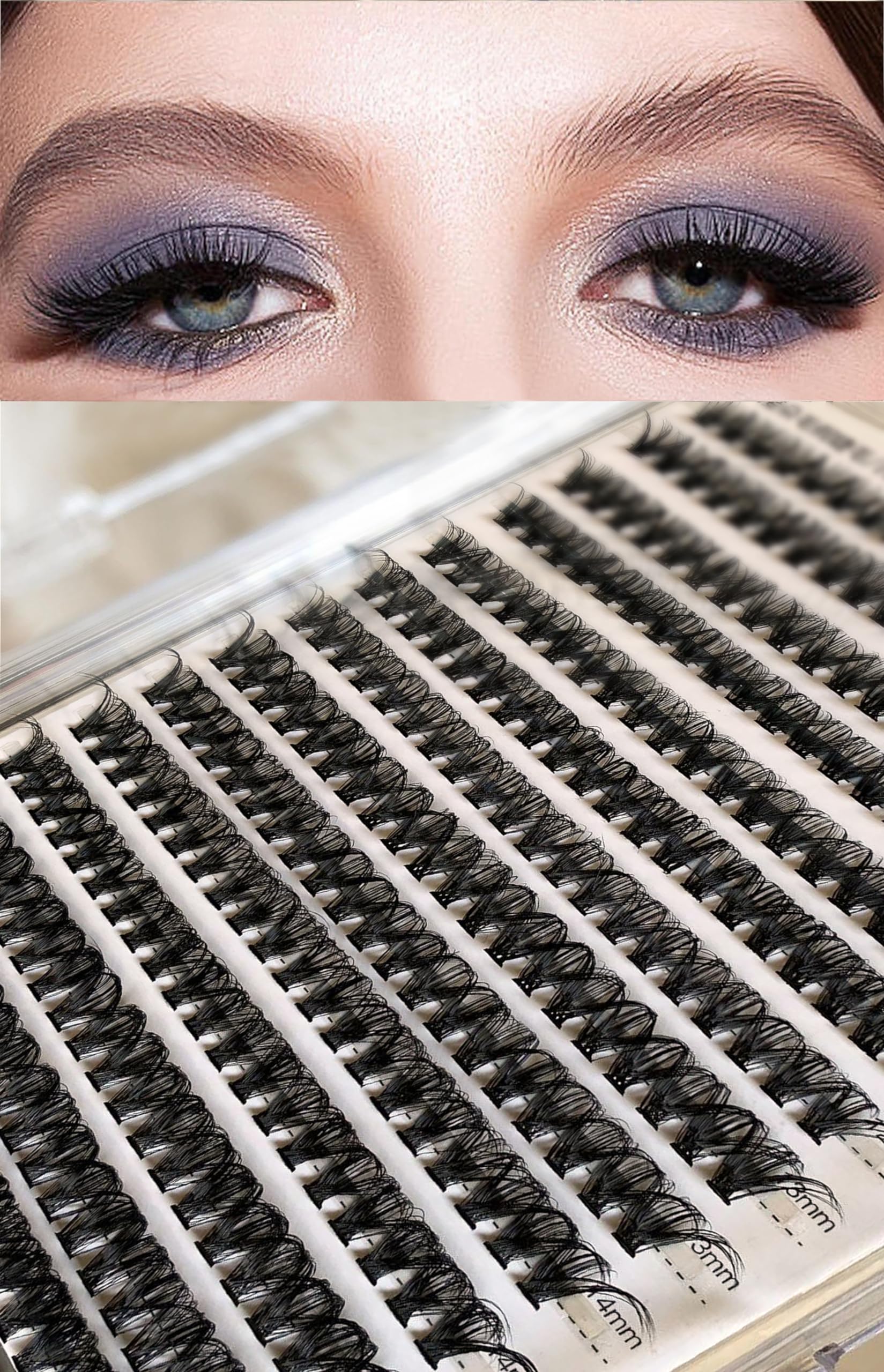 Self-Adhesive Eyelashes Eyelash Clusters 280 Pieces 30C DIY Eyelash Extension Clusters C Curl Length Individual Eyelashes Blending Tray Faux BASF Eyelash Cluster Shape Black (30C 9-16mm)