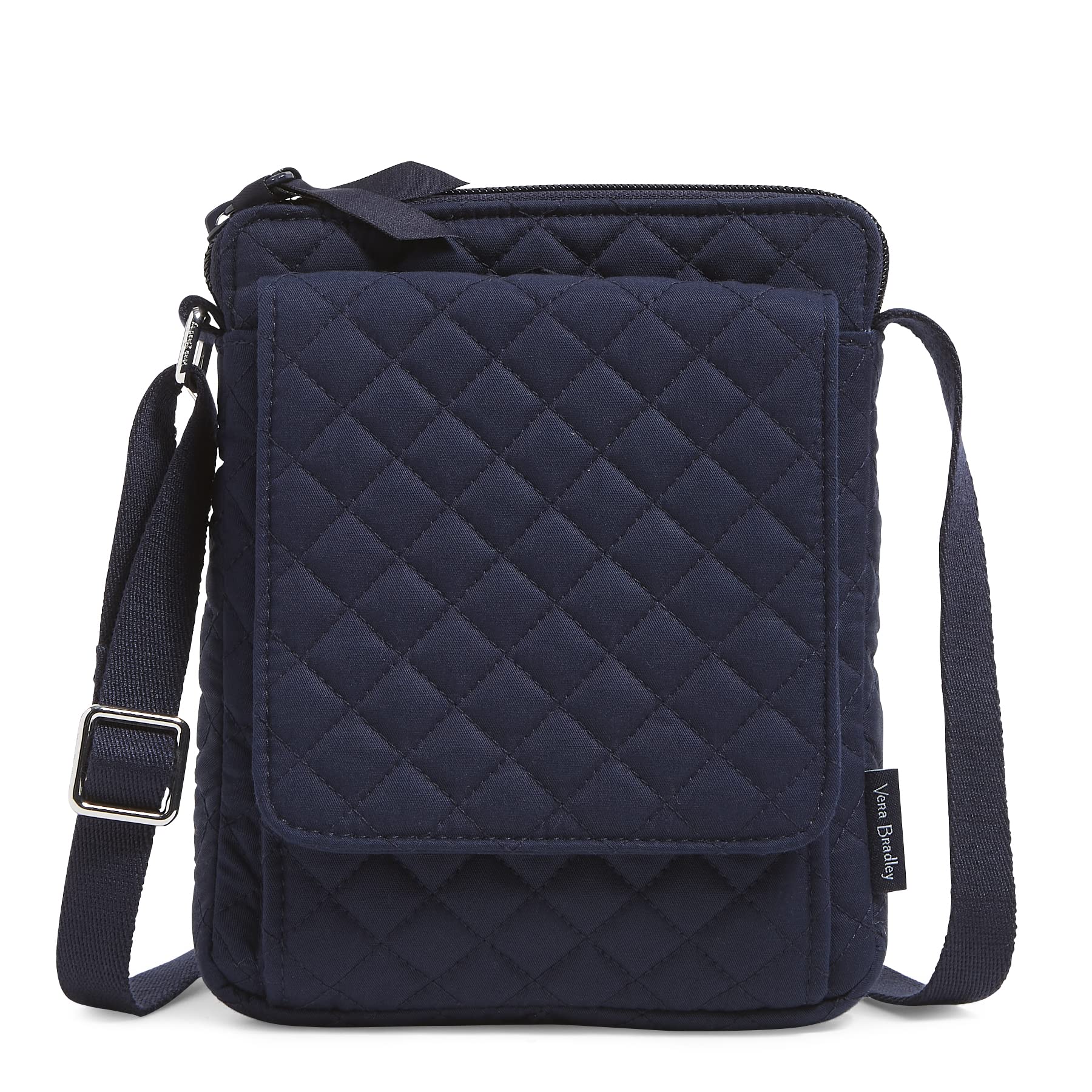 Vera Bradley Women's Cotton Mini Hipster Crossbody Purse With RFID Protection, True Navy, One Size