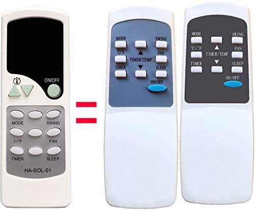 YING RAY HA-SOL-01 Replacement for Soleus Air Portable Air Conditioner Remote Control PE2-09R-32 PE2-07R PE2-09R PE2-08R-62 PE2-10R-32 PE2-08R PE2-10R PH1-14R-03 KY-36 PH1-12R-03 KY-34 PH1-10R-03