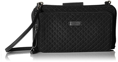 Vera Bradley Women's Microfiber Deluxe All Together Crossbody Purse With RFID Protection, Classic Black, One Size