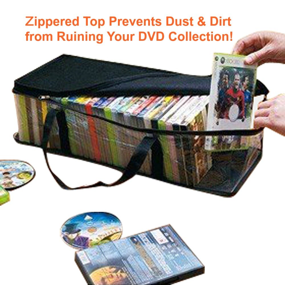 Zuitcase- Handy Portable DVD Storage Bags - Best 2-Pack DVD Media Storage Bags Hold up to 80 DVDs (40 Each Bag)