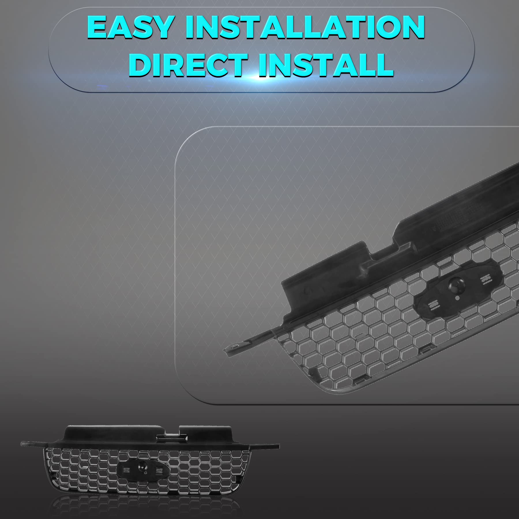 Titanium Plus Autoparts 2005-2007 Compatible With FORD Escape Front Grille Grill Black FO1200446 5L8Z8200AAB