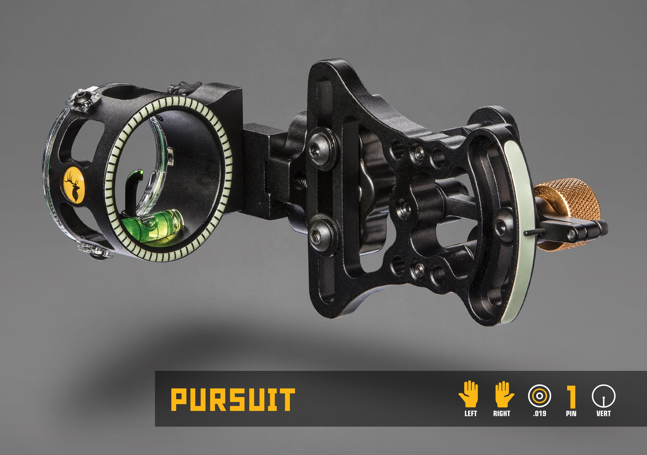 Trophy Ridge Pursuit Single Pin Archery Bow Sight, Right Hand, 0.019 Pin